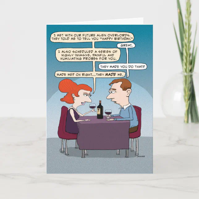 Funny Alien Probe Birthday Card | Zazzle
