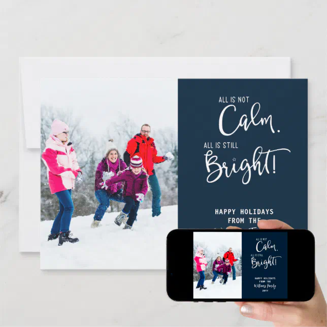 Funny All is Not Calm 3 Photo Holiday Card | Zazzle