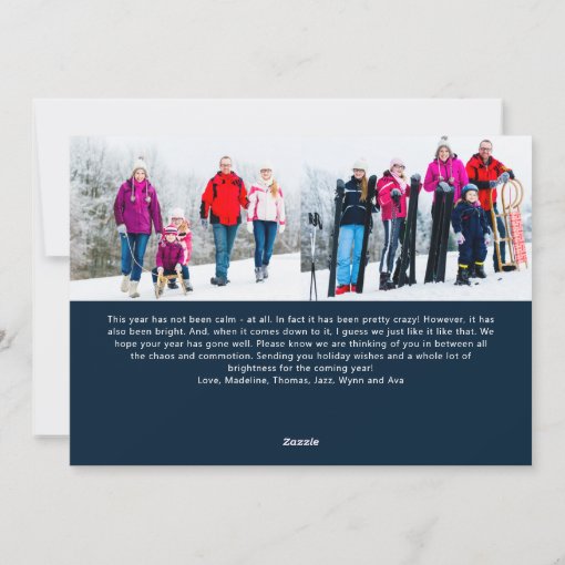 Funny All is Not Calm 3 Photo Holiday Card | Zazzle