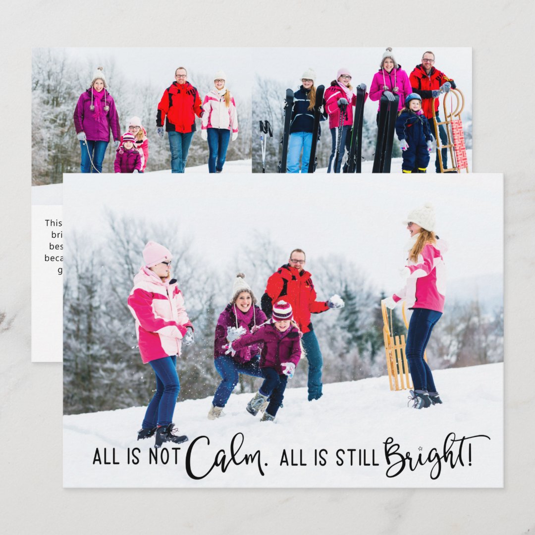 Funny All is Not Calm Holiday Photo Card | Zazzle