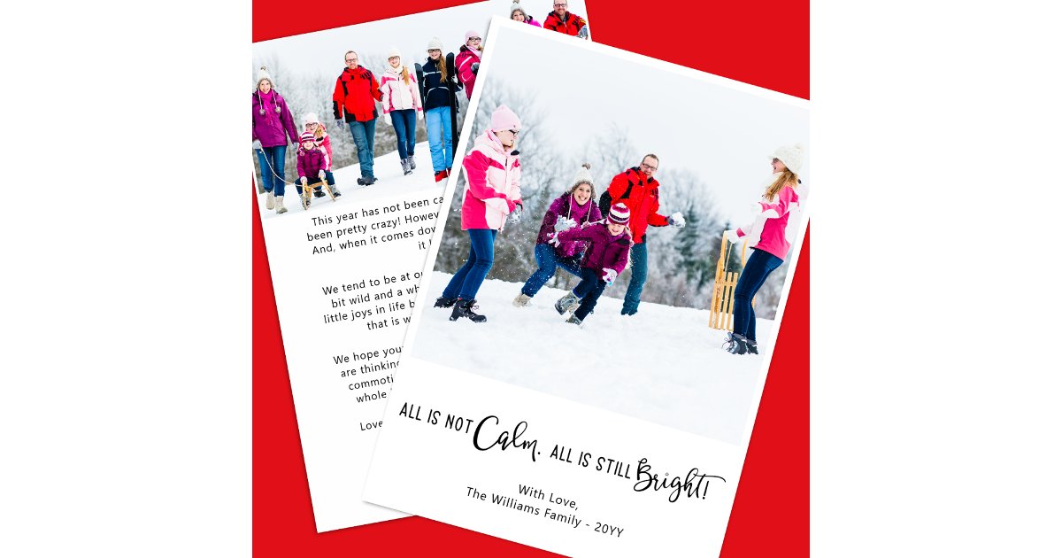 Funny All is Not Calm Holiday Photo Card | Zazzle