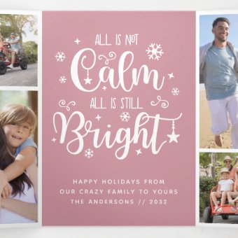 Funny All is Not Calm Photo Collage Tri-Fold Holid | Zazzle