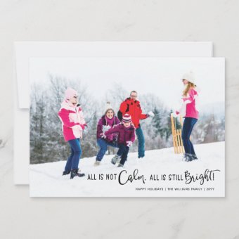 Funny All is Not Calm Tree Pattern Photo Holiday Card | Zazzle
