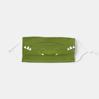 Funny Alligator Crocodile Character Teeth Adult Cloth Face Mask | Zazzle