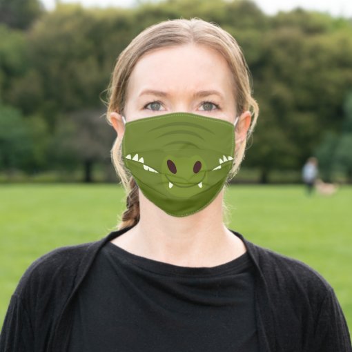Funny Alligator Crocodile Character Teeth Adult Cloth Face Mask | Zazzle