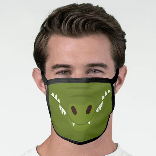 Funny Alligator Crocodile Character Teeth Face Mask | Zazzle