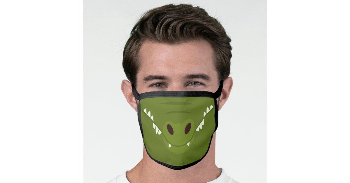 Funny Alligator Crocodile Character Teeth Face Mask | Zazzle