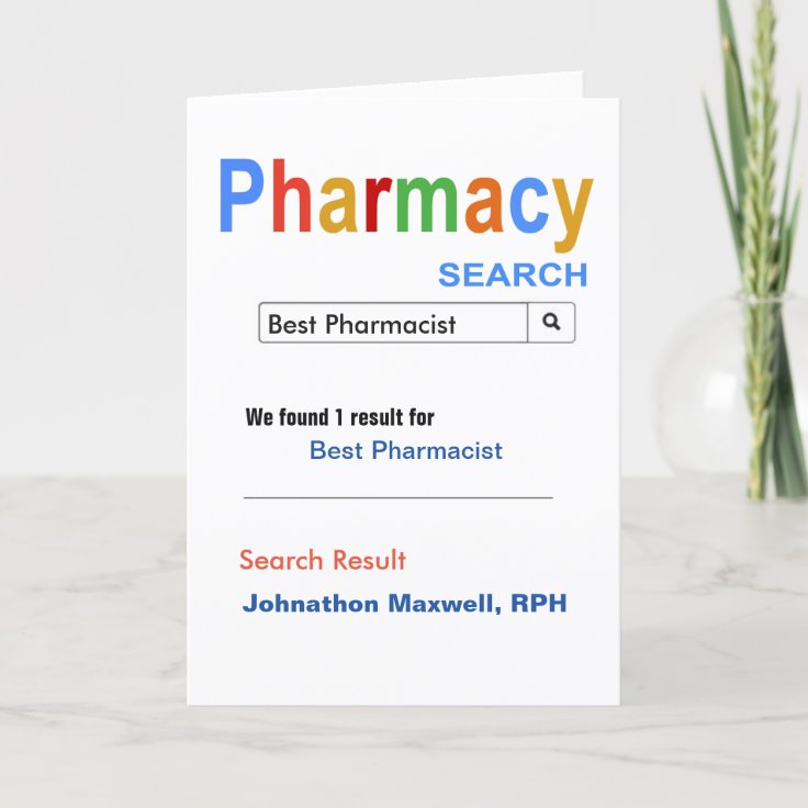 Funny and Cute Best Pharmacy Search Thank You Card | Zazzle