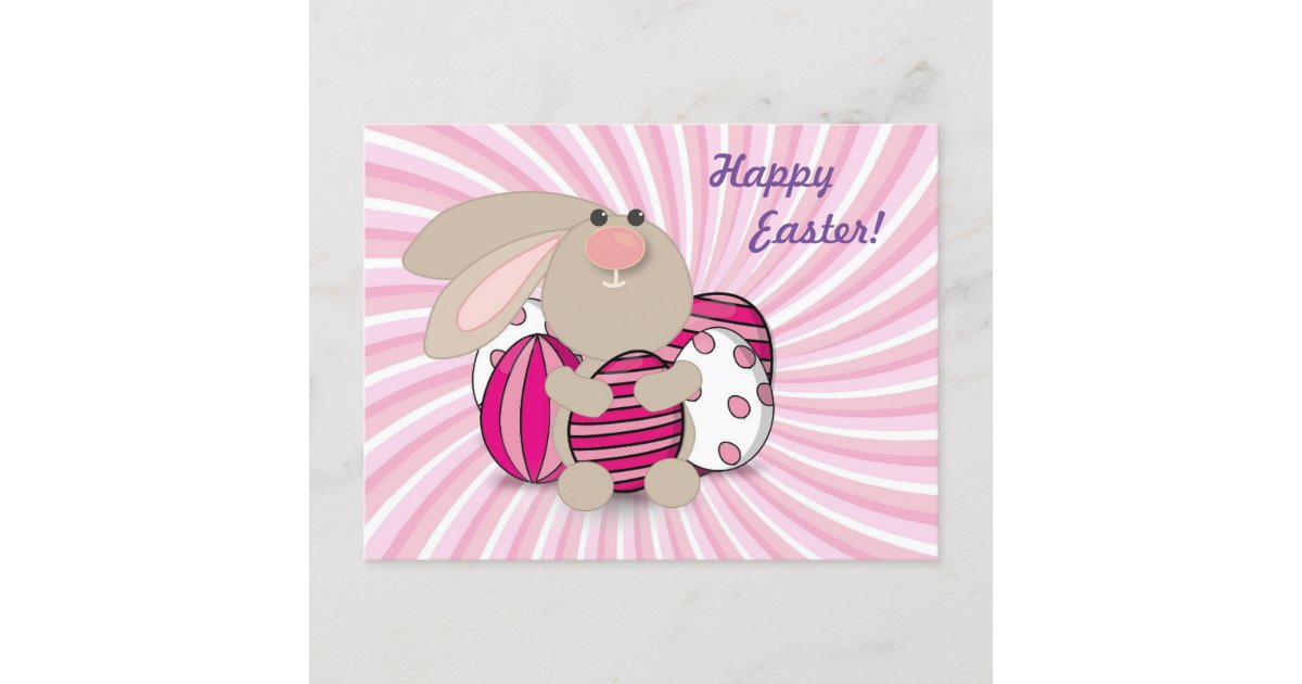 Funny and Cute bunny Easter Postcard | Zazzle