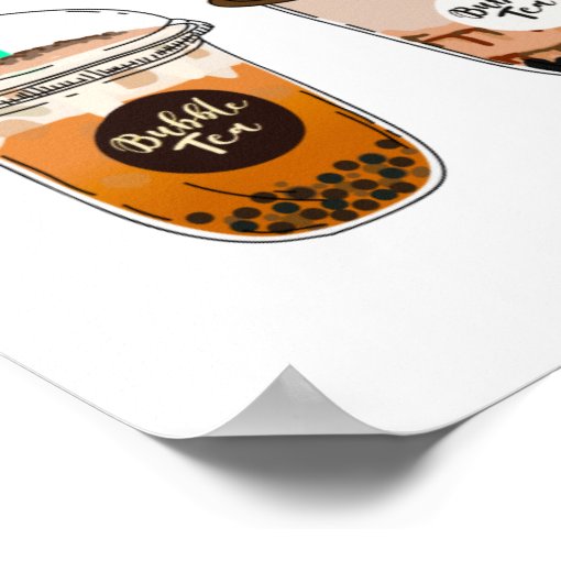 Funny and Cute Fueled By Bubble Tea Boba Lover Poster | Zazzle