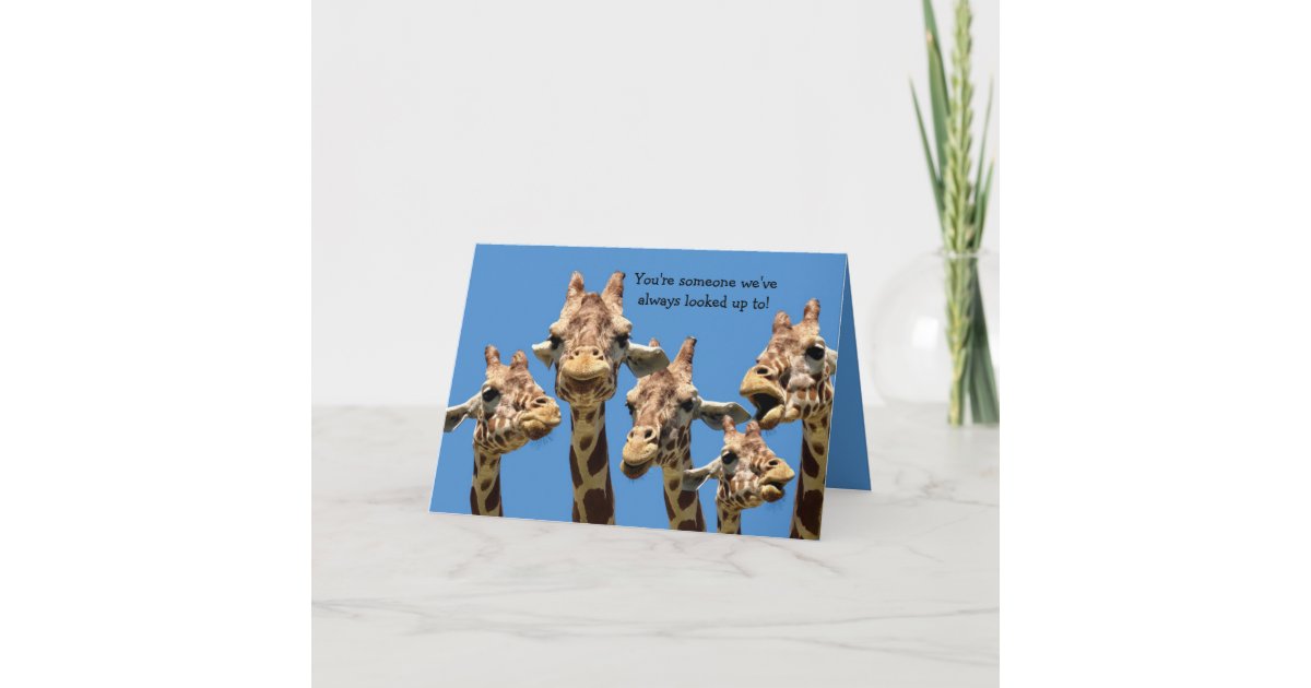 Funny and Sincere Giraffe Retirement Card | Zazzle