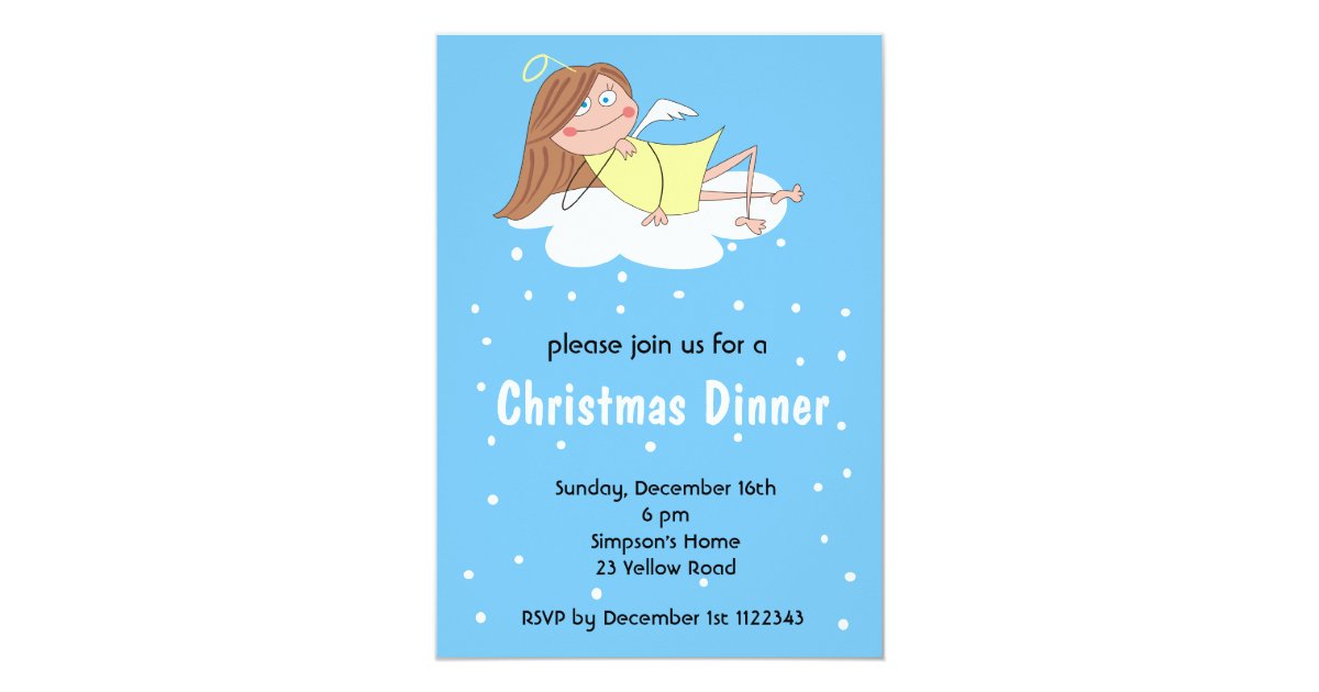 Funny Angel Christmas Invitations | Zazzle.com