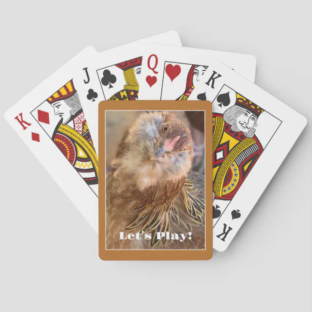 Funny Angled Chicken Head Photo Poker Cards | Zazzle