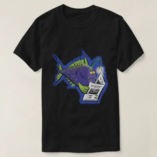 Funny angler fish cartoon T-Shirt | Zazzle