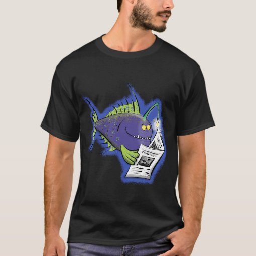 Funny angler fish cartoon T-Shirt | Zazzle