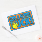 FUNNY ANGRY DUCK 4X4 DUCKING DESIGN RECTANGULAR STICKER | Zazzle