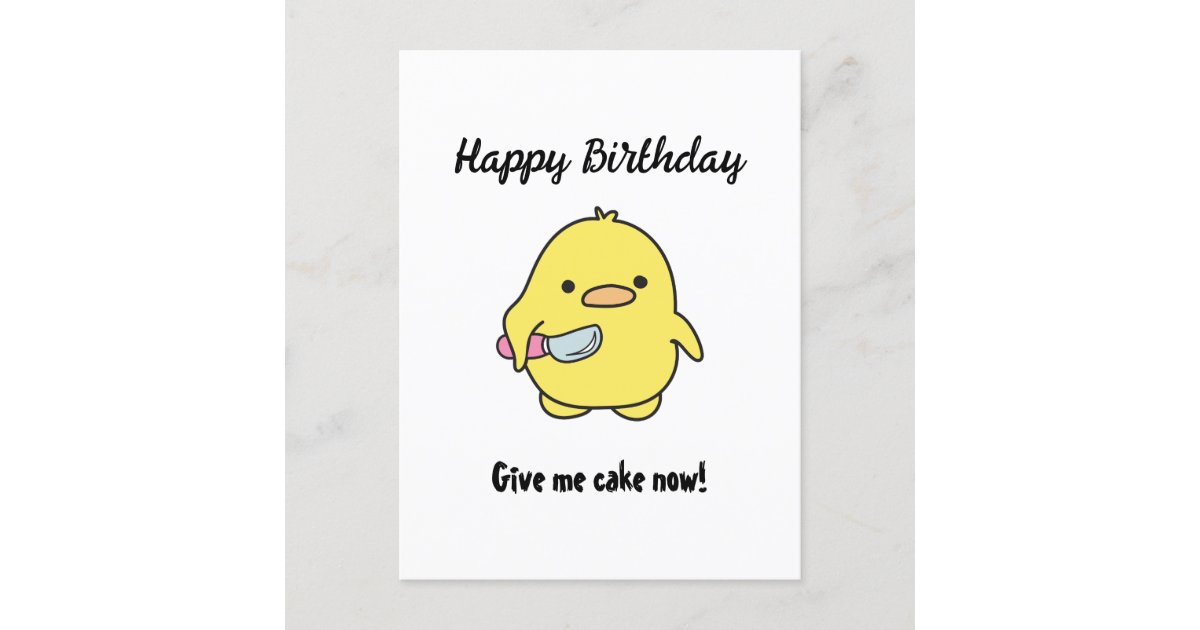 Funny Angry Duck Birthday Holiday Postcard | Zazzle