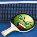 Funny Angry Face Green Black Ping Pong Paddle | Zazzle