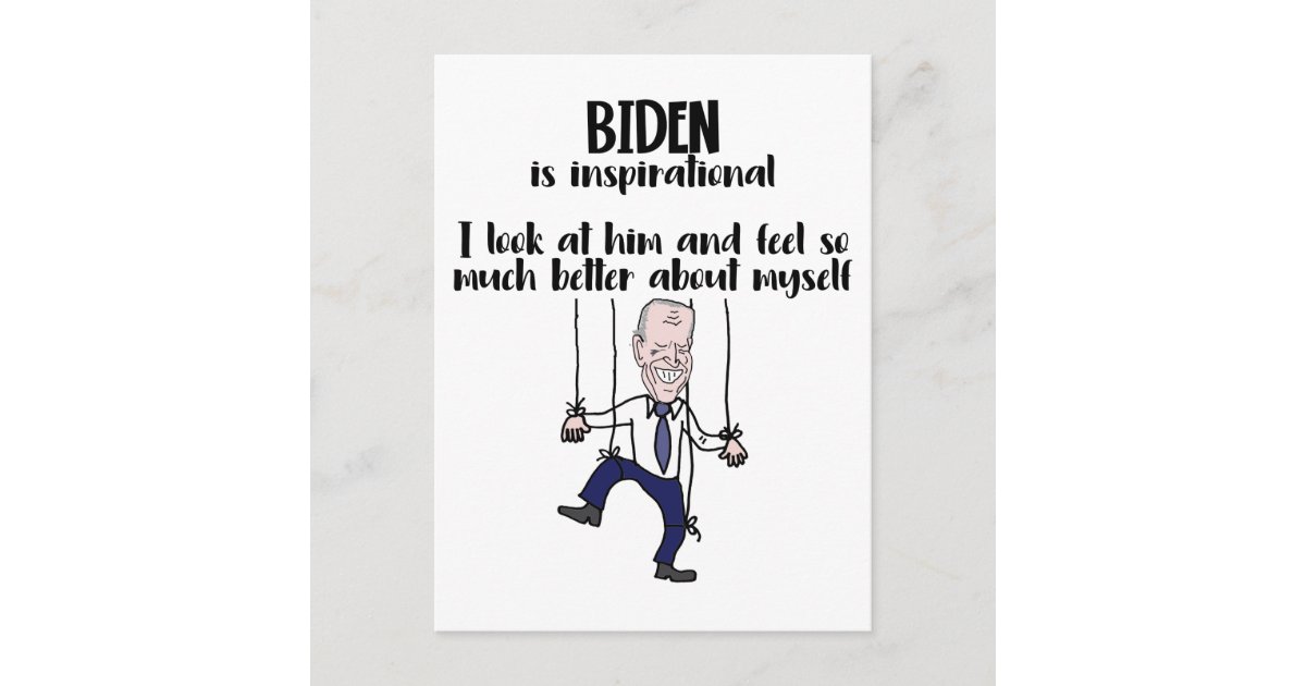 Funny anti Biden Puppet Inspirational Satire Postcard | Zazzle