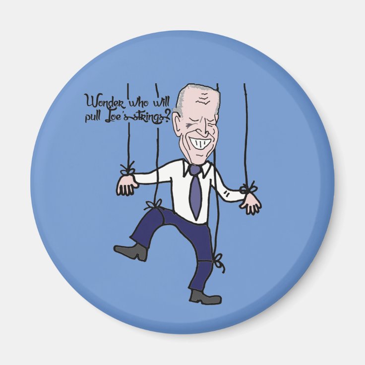 Funny Anti Joe Biden Puppet Political Cartoon Magnet | Zazzle