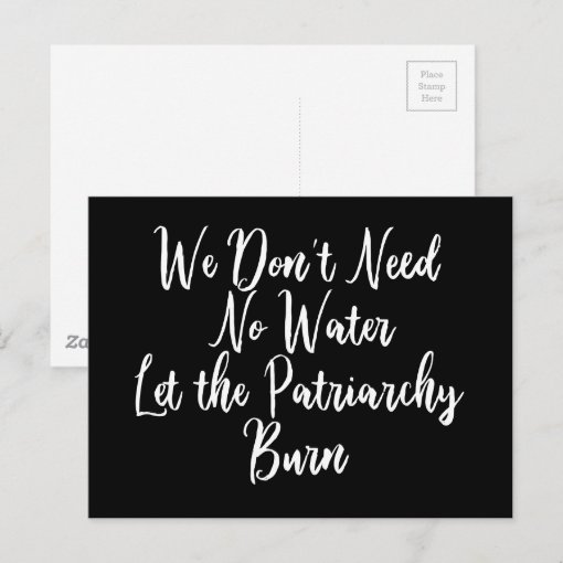 Funny Anti Patriarchy Feminist Quote for Women Postcard | Zazzle