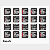 Funny Anti Trump Acronym Political Humor Square Sticker | Zazzle