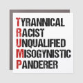 Funny Anti Trump Acrostic Political Election Car Magnet | Zazzle
