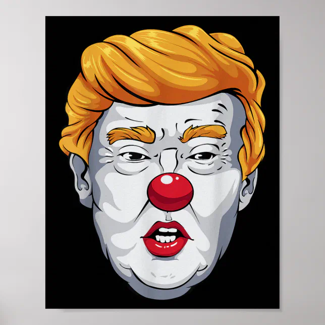 Funny Anti Trump Clown 2024 Election Halloween Poster | Zazzle