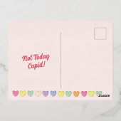 Funny Anti Valentine's Day Candy Hearts Foil Holiday Postcard | Zazzle