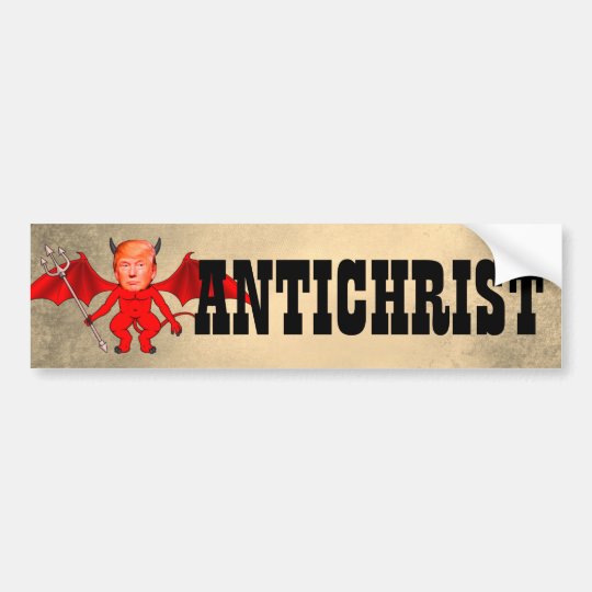 Funny "Antichrist" Trump as Devil Bumper Sticker | Zazzle.com