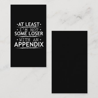 Funny Appendix Appendicitis Business Card | Zazzle