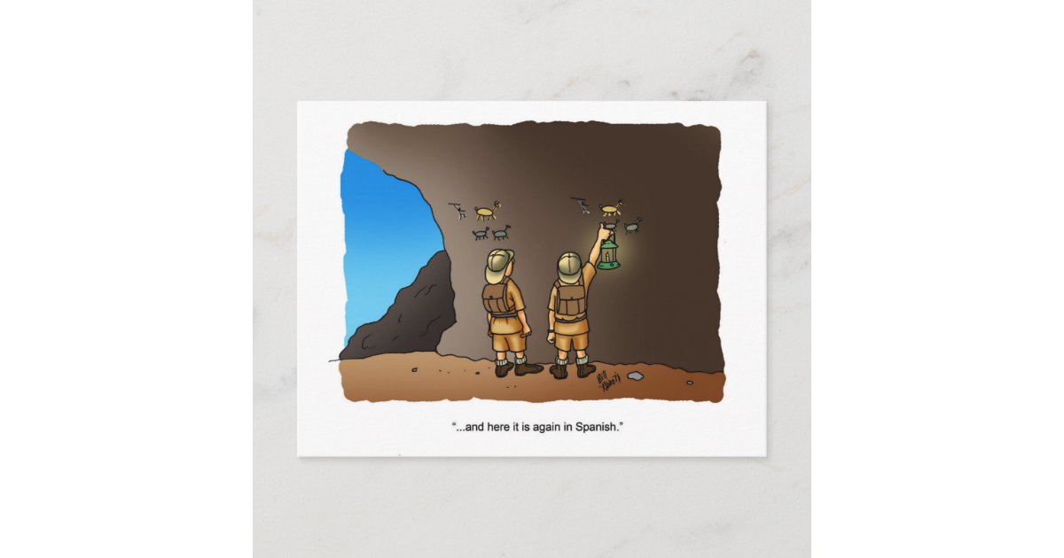 Funny Archaeologist Humor Cave Drawings Postcard | Zazzle