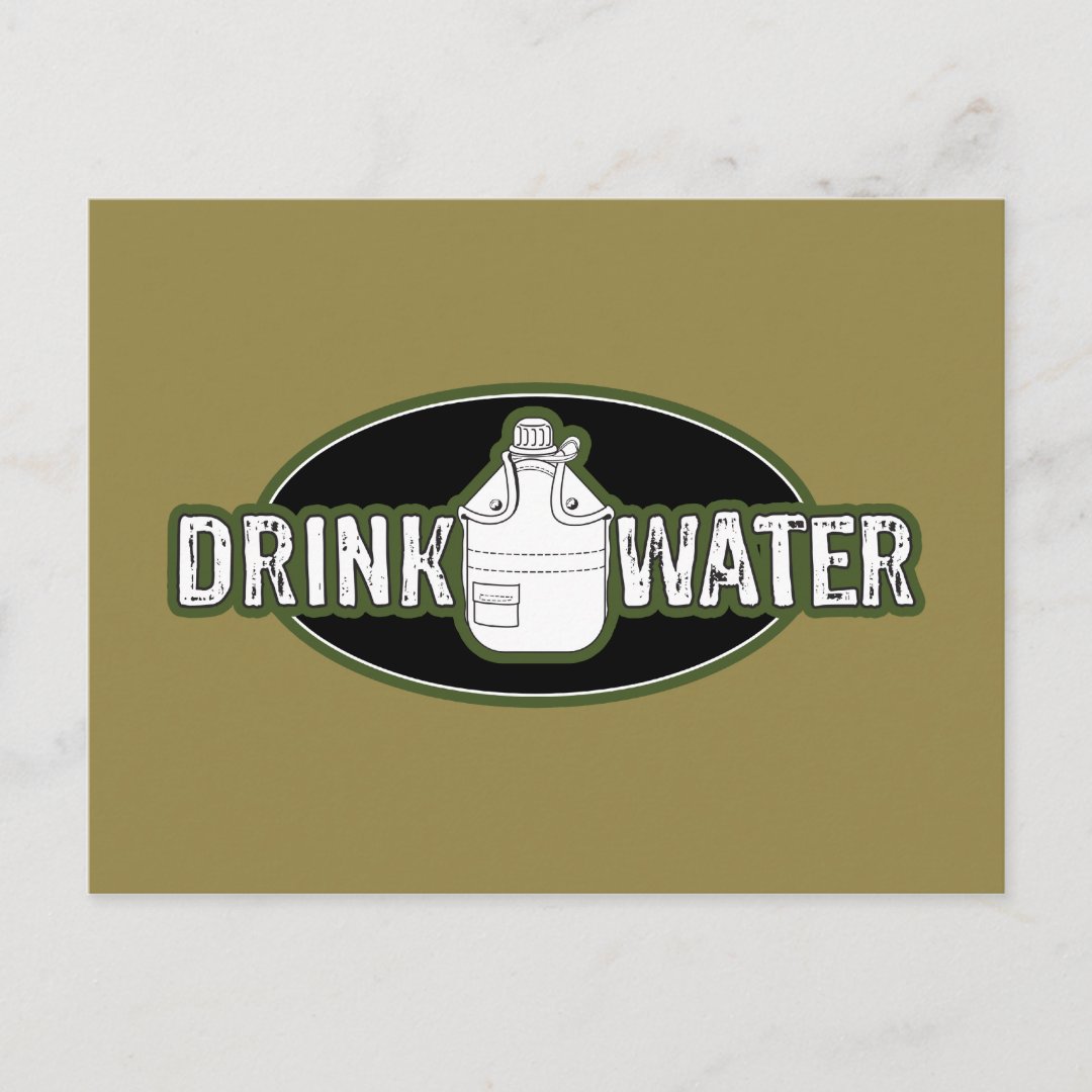 Funny Army "Drink Water" Postcard | Zazzle