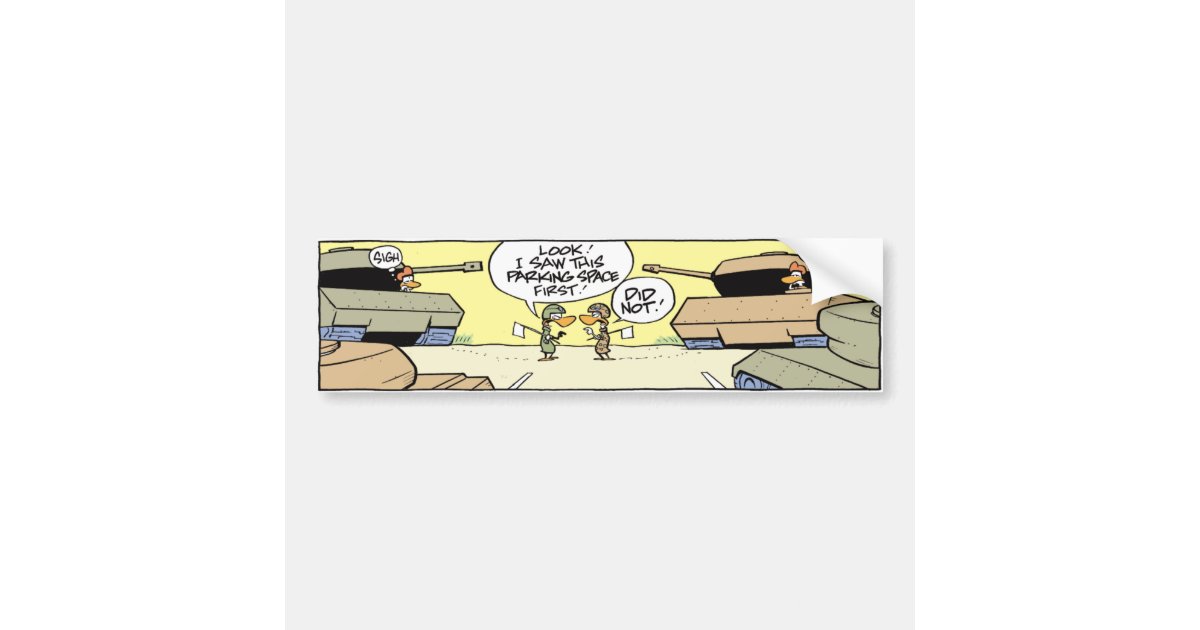 Funny Army Tank Cartoon Bumper Sticker | Zazzle