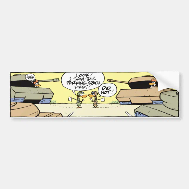 Funny Army Tank Cartoon Bumper Sticker | Zazzle