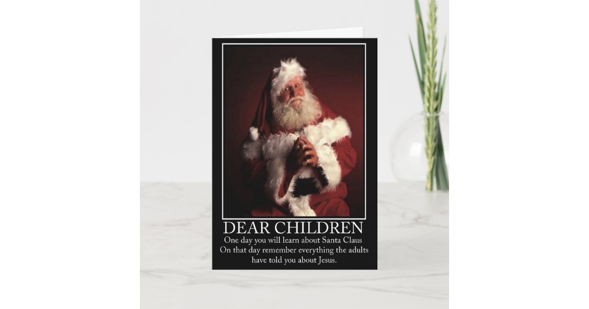Funny atheist Santa Holiday Card | Zazzle