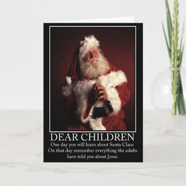 Funny atheist Santa Holiday Card | Zazzle