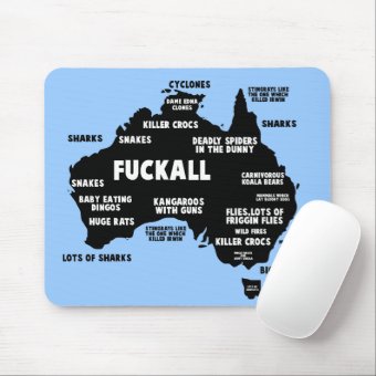 Funny Aussie map Mouse Pad | Zazzle