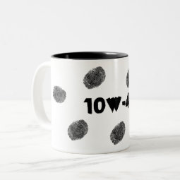 Funny Auto Mechanic 10W40 Greasy Fingerprints Mug | Zazzle
