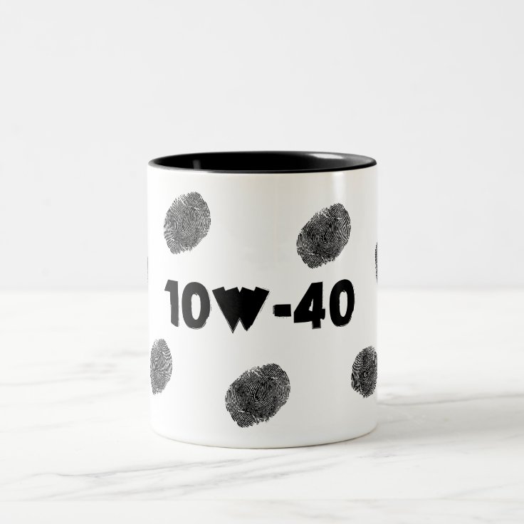 Funny Auto Mechanic 10W40 Greasy Fingerprints Mug | Zazzle
