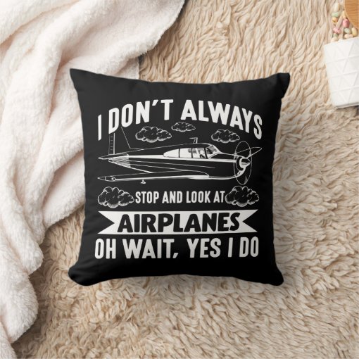 Funny Aviation Aircraft Airplane Lover Plane Throw Pillow | Zazzle