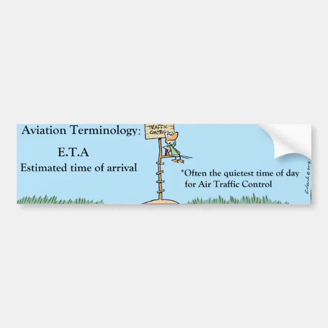 Funny Aviation Cartoon Bumper Sticker | Zazzle