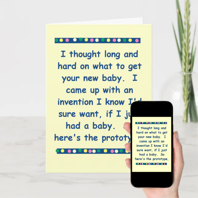 Funny baby card | Zazzle