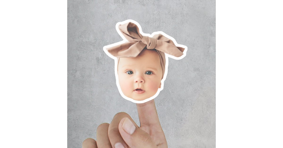 Funny Baby Face Cut Out Custom Photo Sticker | Zazzle