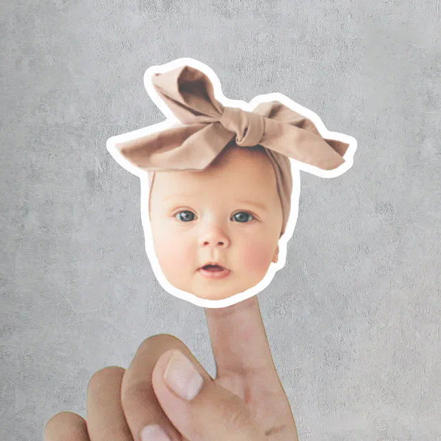 Funny Baby Face Cut Out Custom Photo Sticker | Zazzle