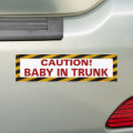 Funny Baby in Trunk Bumper Sticker | Zazzle