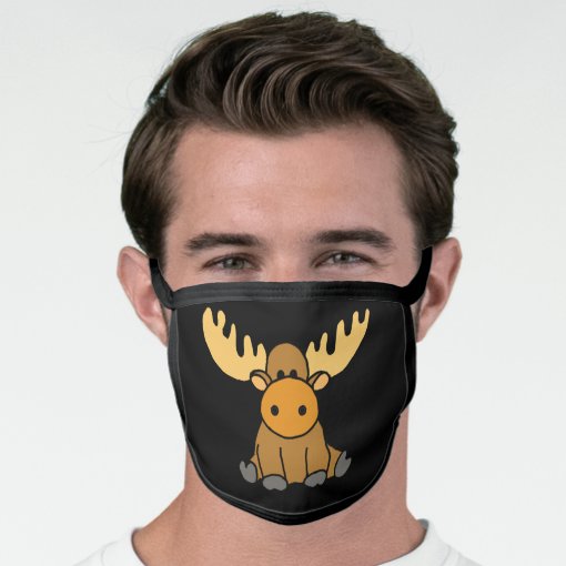 Funny Baby Moose Cartoon Face Mask | Zazzle