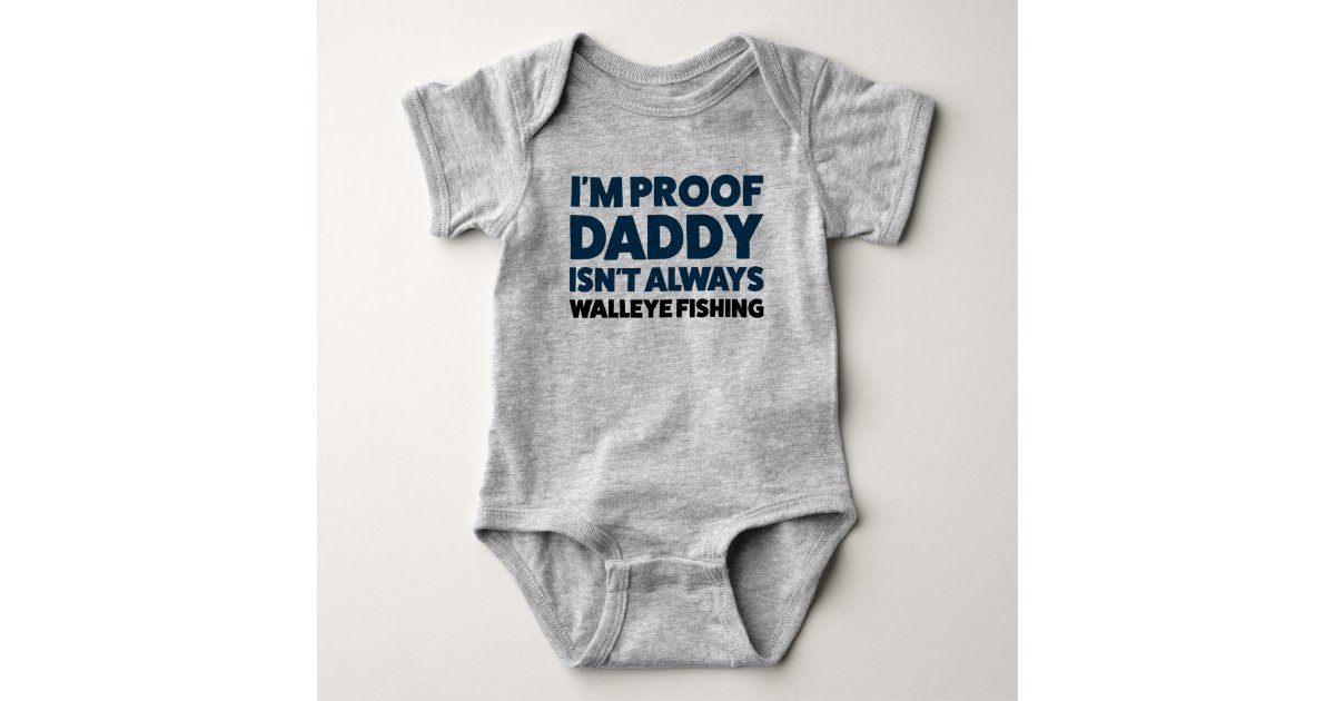 Funny Baby Walleye Fishing Jersey Bodysuit Shirt | Zazzle