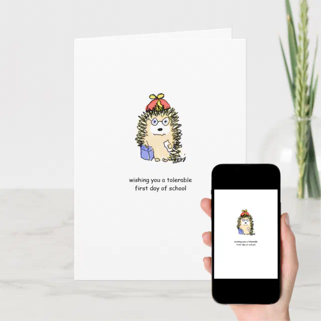 Funny Back to School Card - Hedgie & Co. | Zazzle