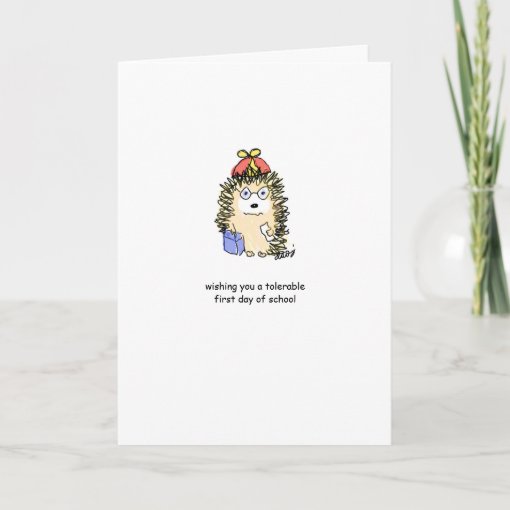 Funny Back to School Card - Hedgie & Co. | Zazzle
